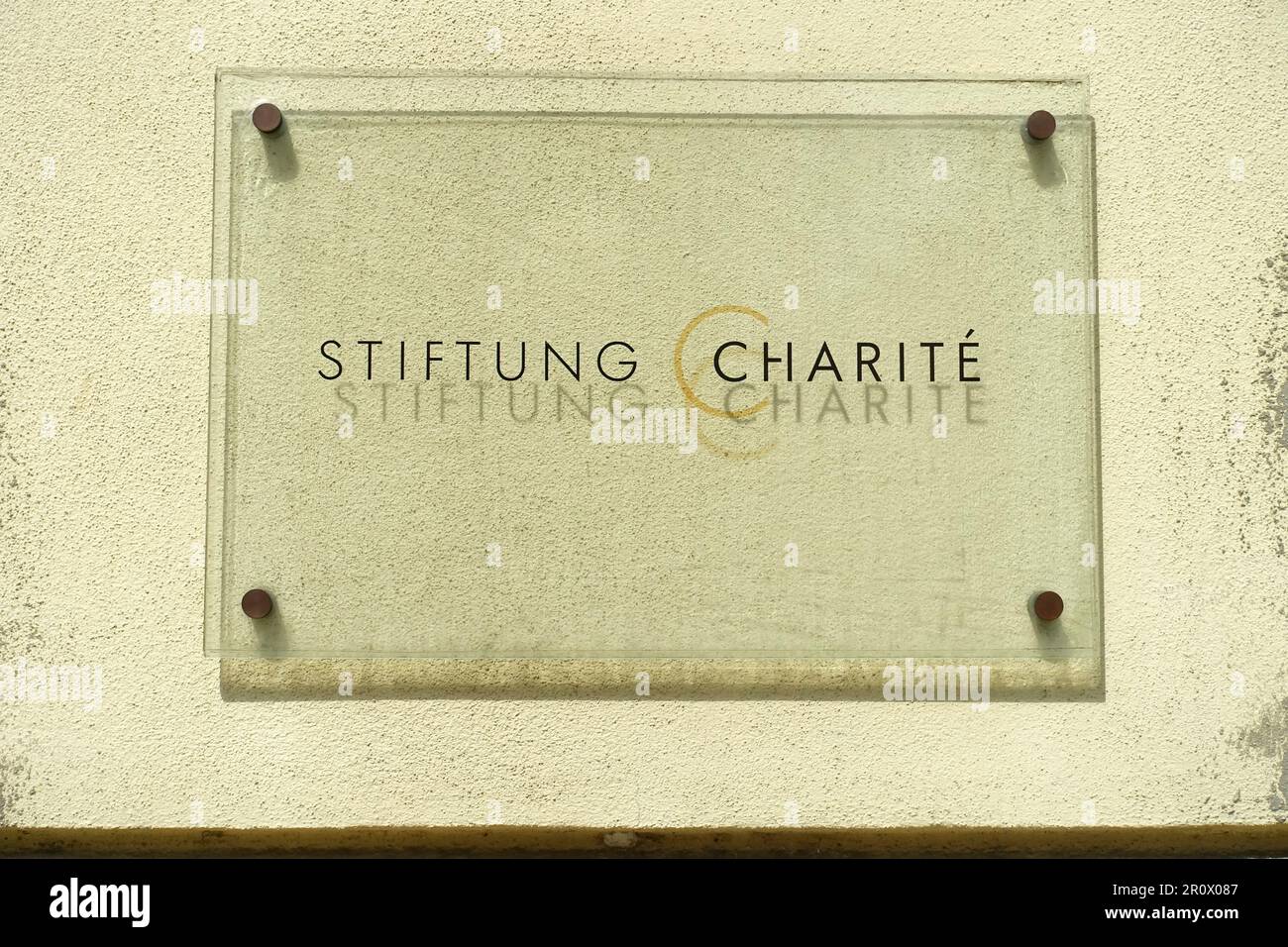 Sign of Charité Foundation , Berlin, Germany, public ground Stock Photo ...