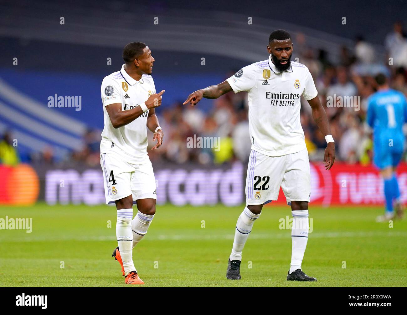 Real Madrid's Antonio Rudiger and David Alaba at the end of the UEFA ...