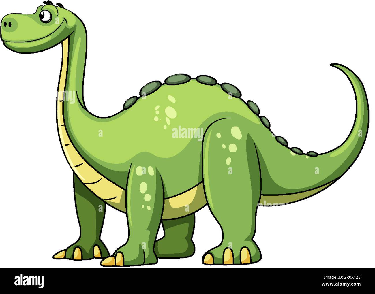 Brachiosaurus cartoon character isolated illustration Stock Vector ...