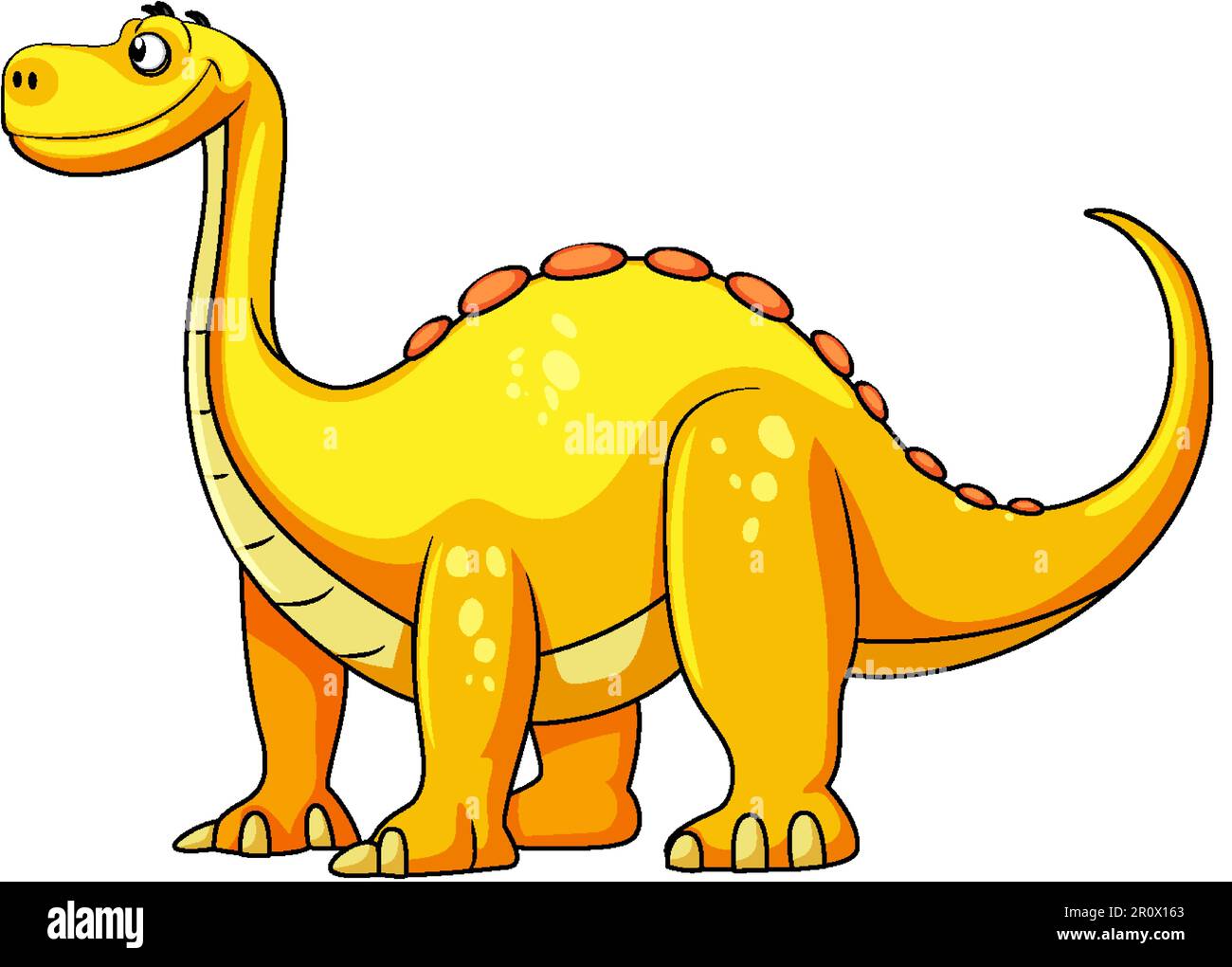 Brachiosaurus cartoon character isolated illustration Stock Vector ...