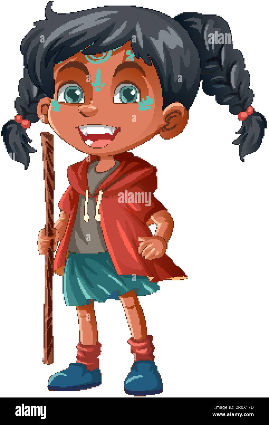 An indigenous kid cartoon character illustration Stock Vector Image ...