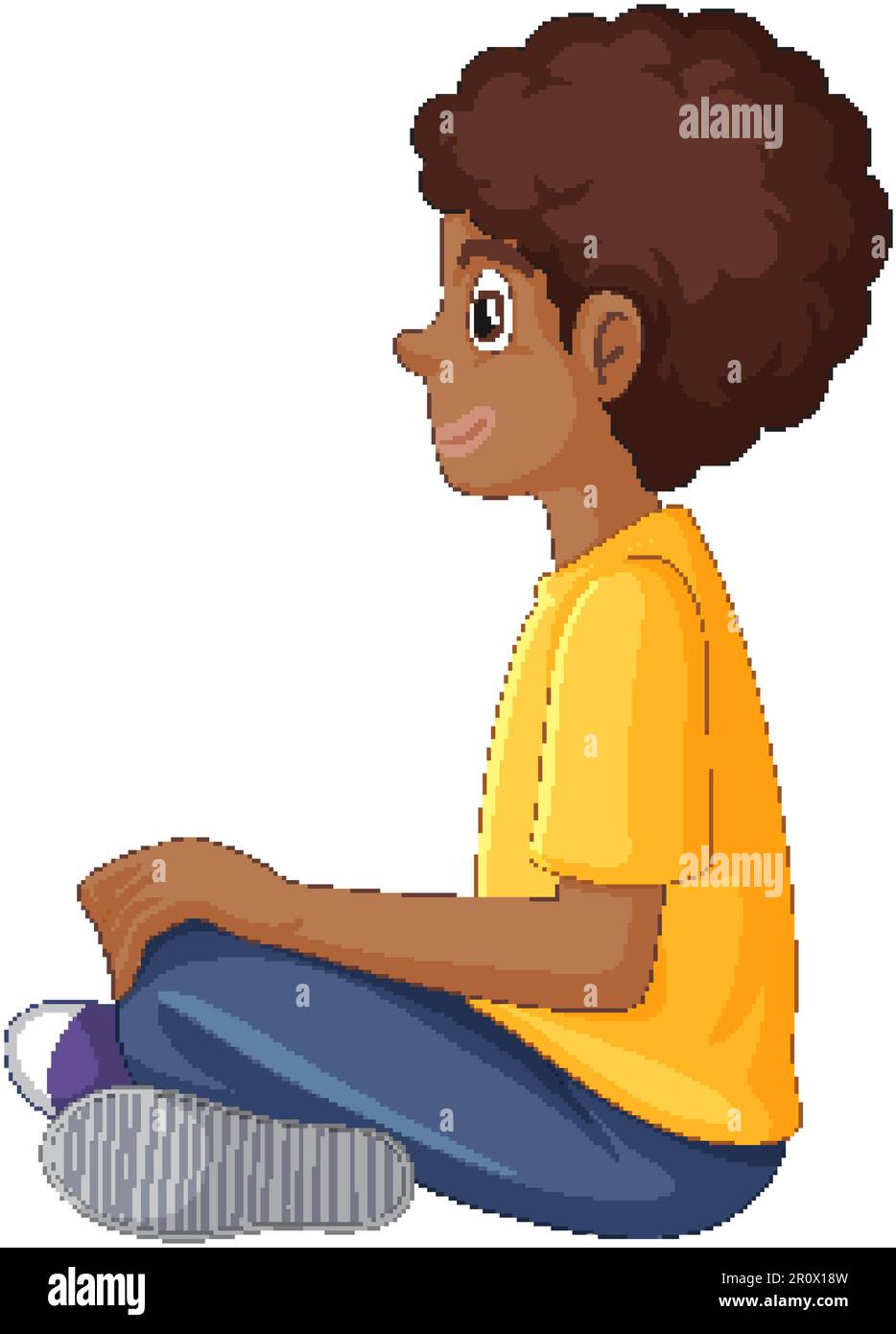 Side View of Teen Boy Sitting illustration Stock Vector Image & Art - Alamy
