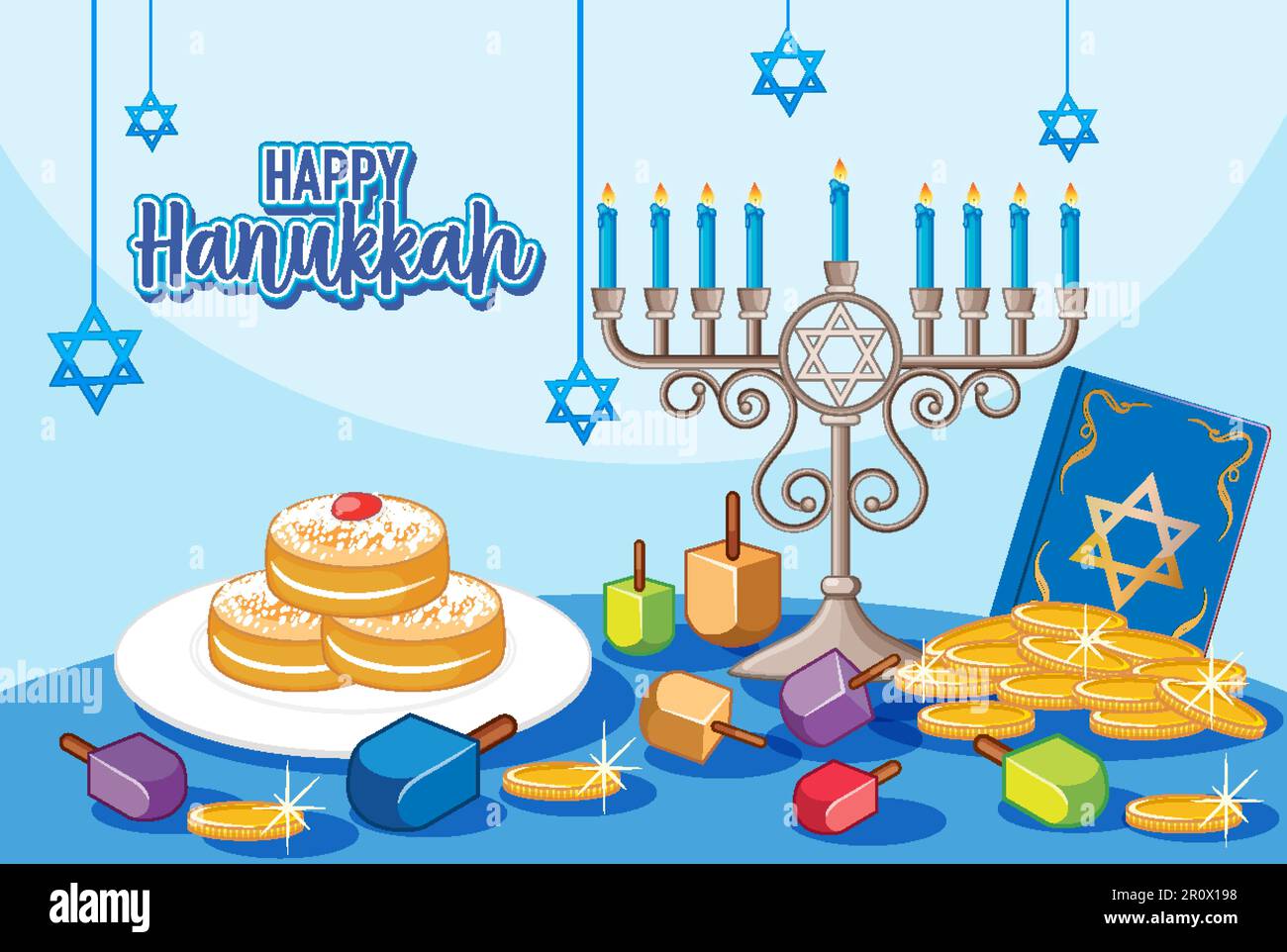 Happy Hanukkah Banner Design illustration Stock Vector Image & Art - Alamy