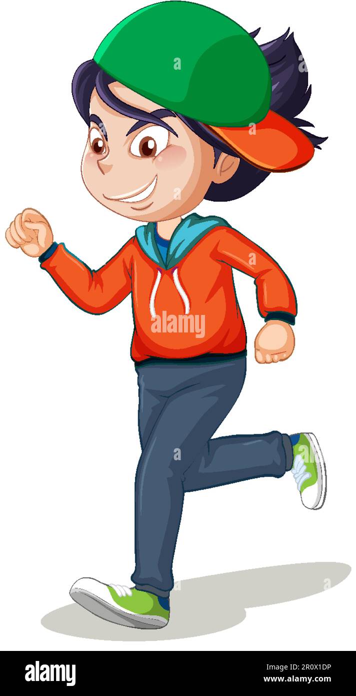 A boy running cartoon character illustration Stock Vector Image & Art ...