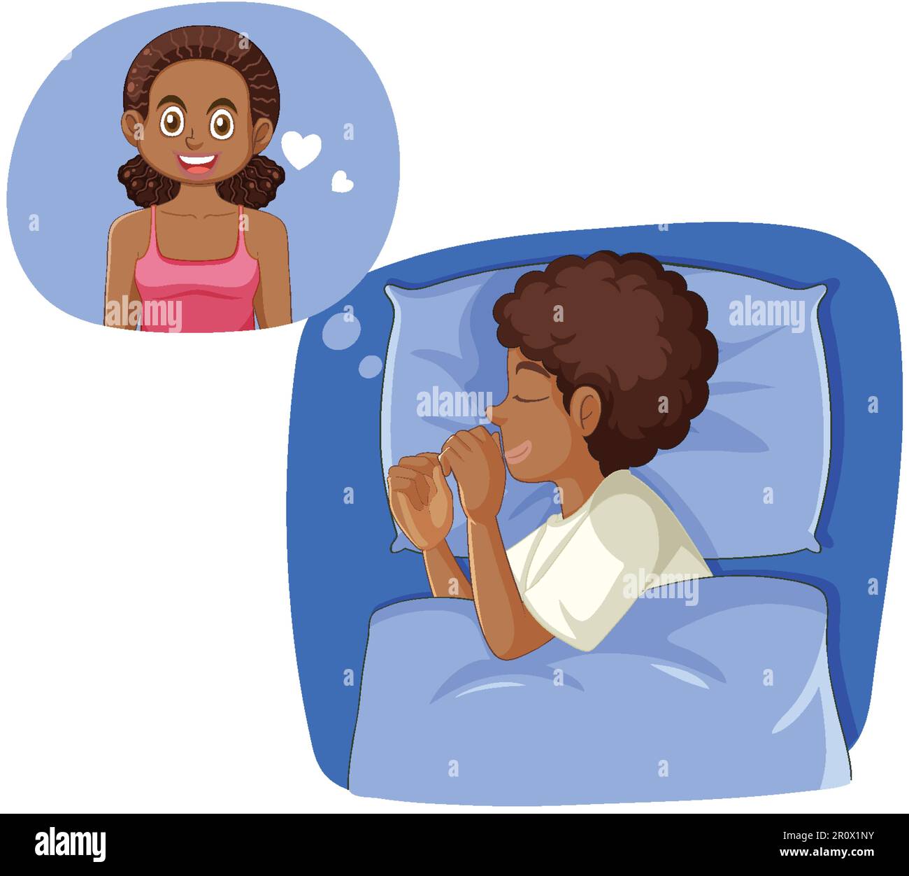 Teenage Boy Dreaming About His Crush illustration Stock Vector Image ...