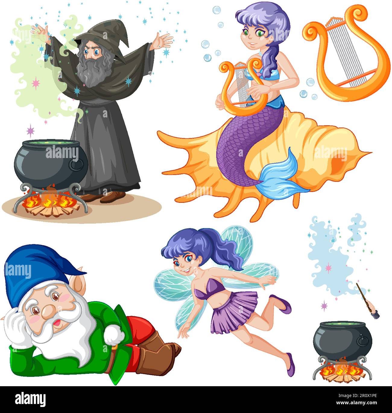Fairy Cartoon Character Vector Set illustration Stock Vector Image ...