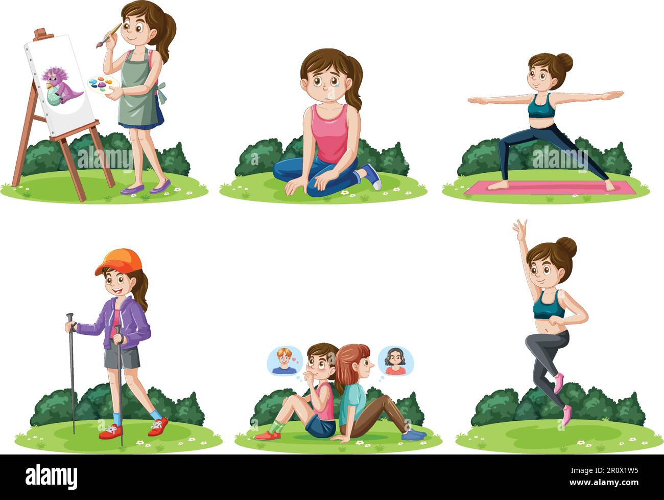 Set of teen with outdoor activity illustration Stock Vector Image & Art ...
