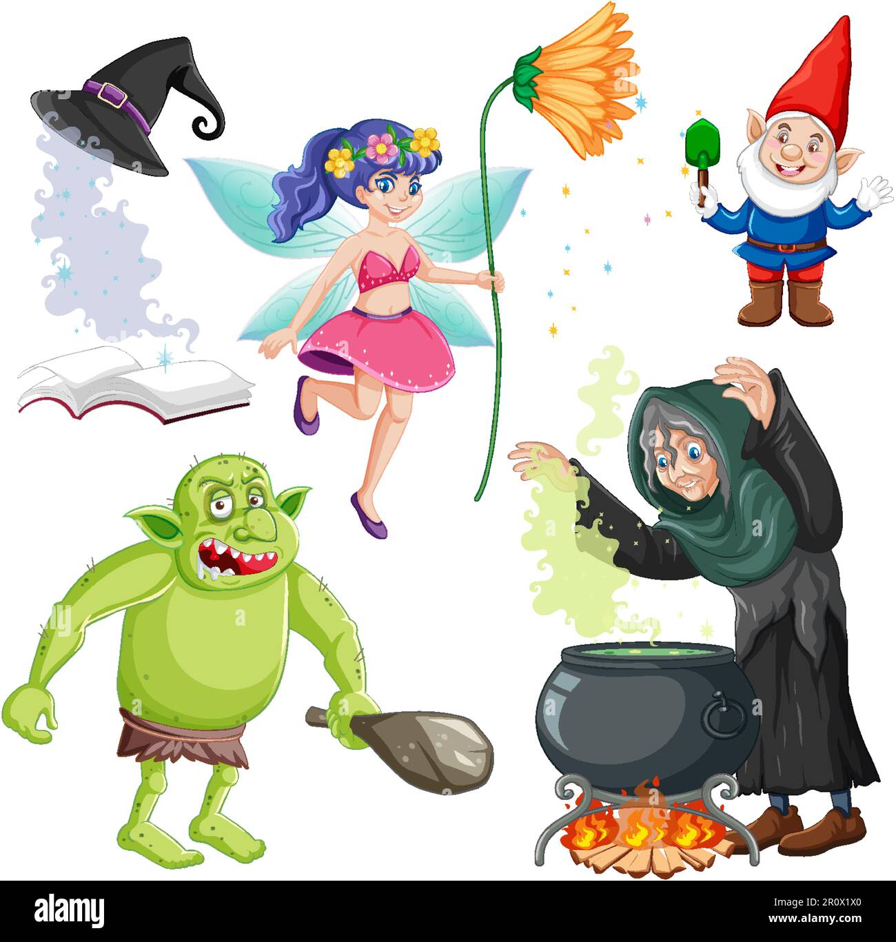 Fairy Cartoon Character Vector Set illustration Stock Vector Image ...