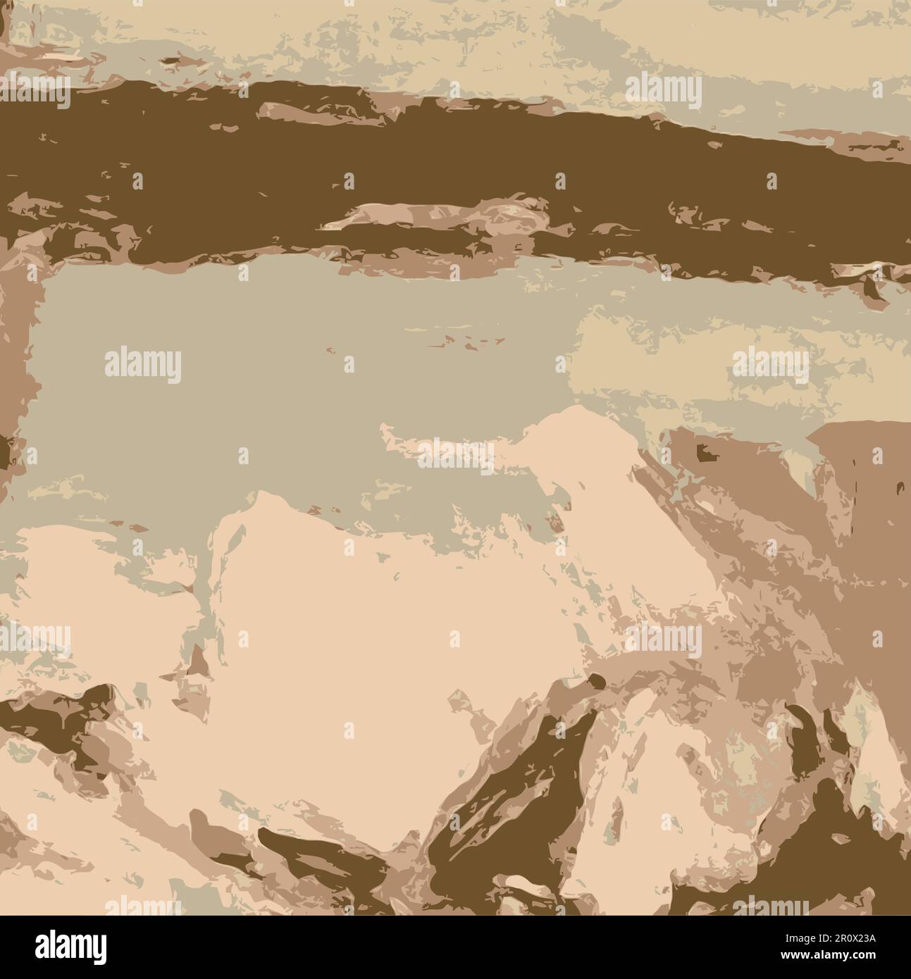 Vector Illustration Contemporary Abstract Landscape Art Painting ...