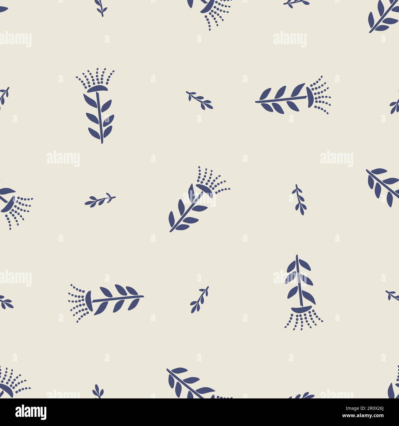 Quirky floral lino cut motif vector pattern. Seamless decoration of ...