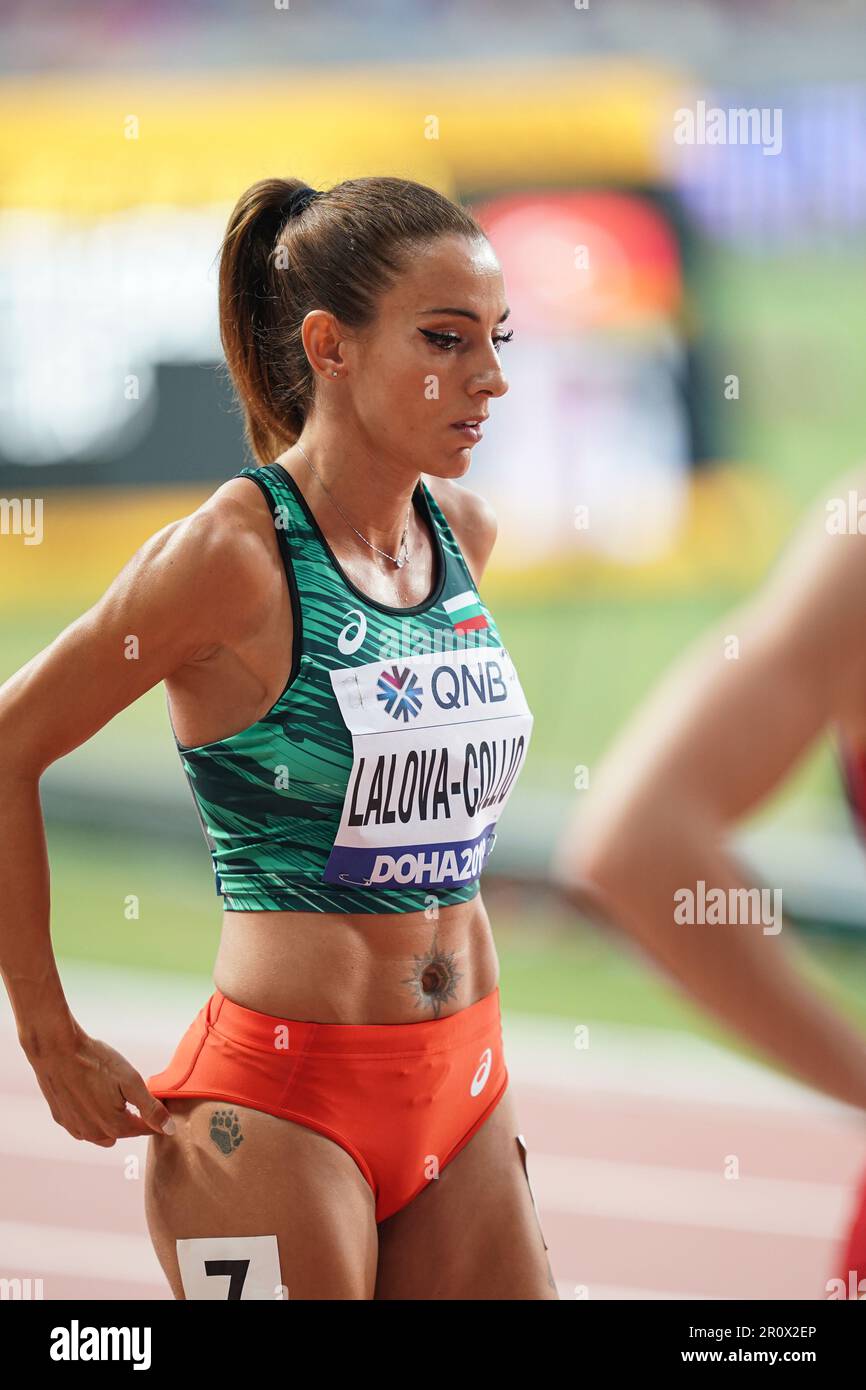 Ivet Lalova-Collio running the 200m at the 2019 World Athletics ...