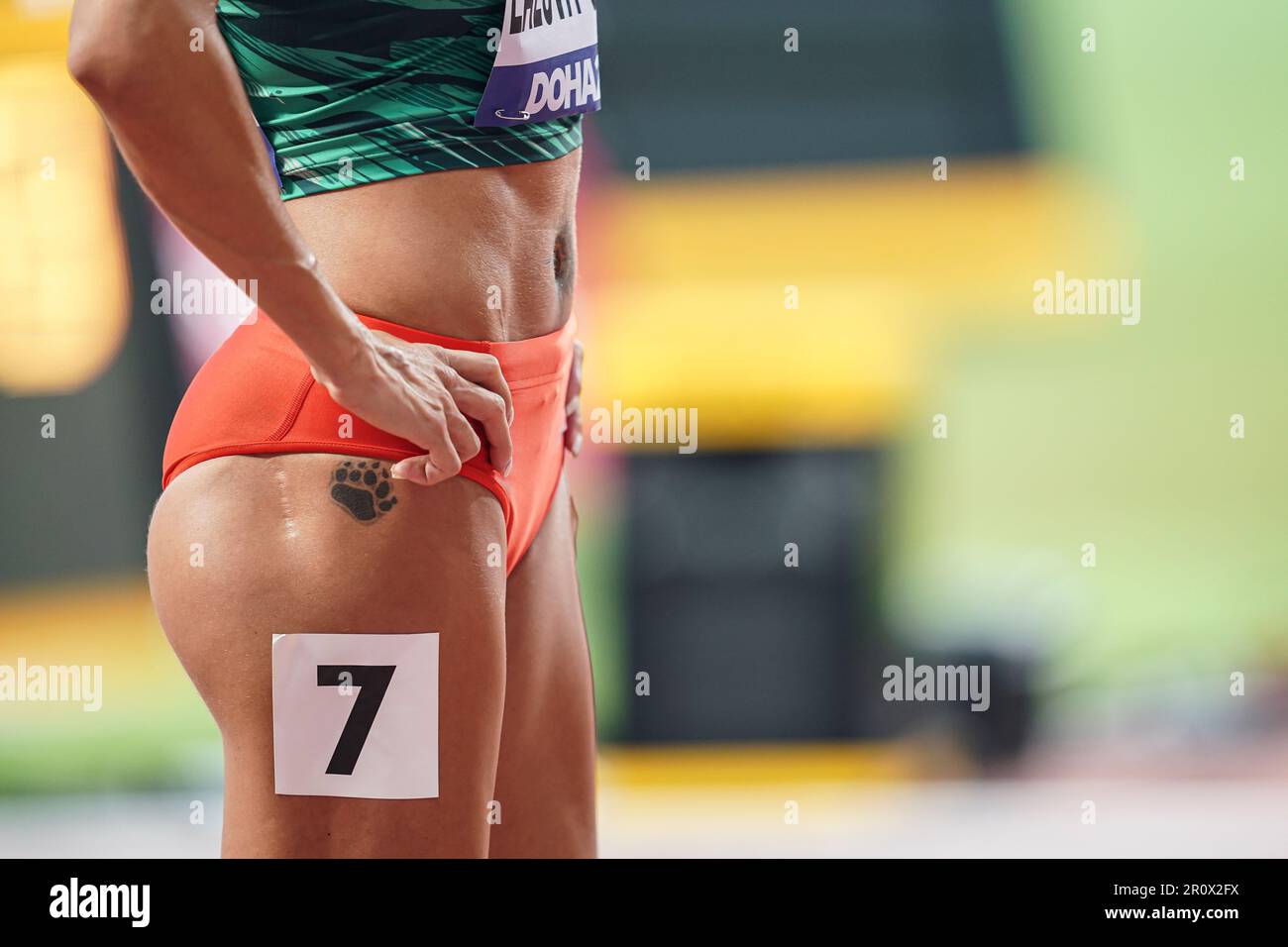 Ivet Lalova-Collio running the 200m at the 2019 World Athletics Championships in Doha Stock ...