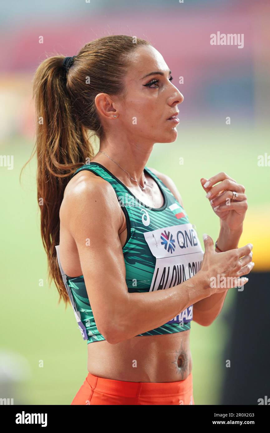 Ivet Lalova-Collio running the 200m at the 2019 World Athletics ...