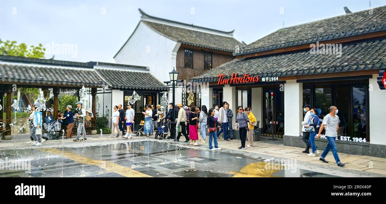 Visit Panlong ancient town in Shanghai, China, 6 May, 2023. (Photo by ...