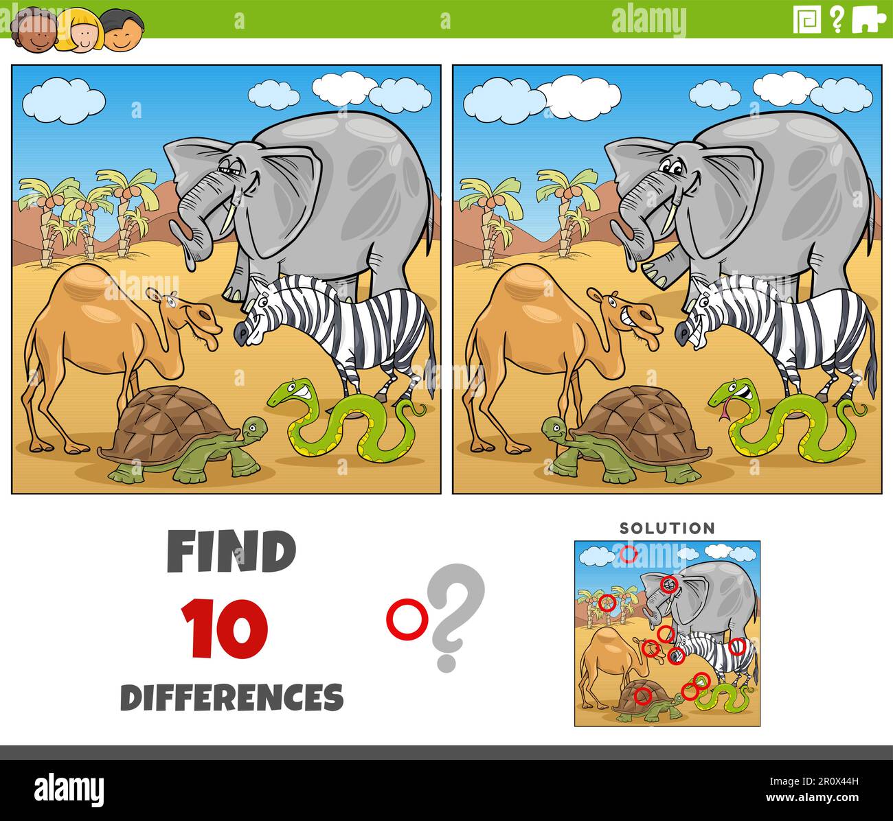 Cartoon illustration of finding the differences between pictures ...