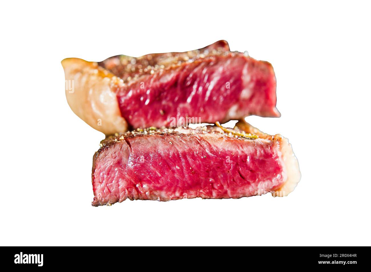 Steak of marble beef black Angus roasted rear. Isolated on white ...