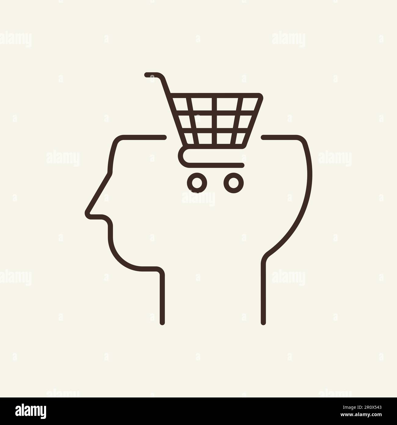 Shopaholic icon line simple hi-res stock photography and images - Alamy