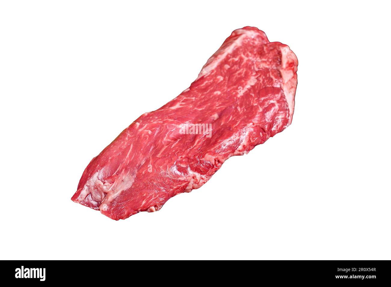 Raw flank beef meat steak. Isolated on white background Stock Photo - Alamy