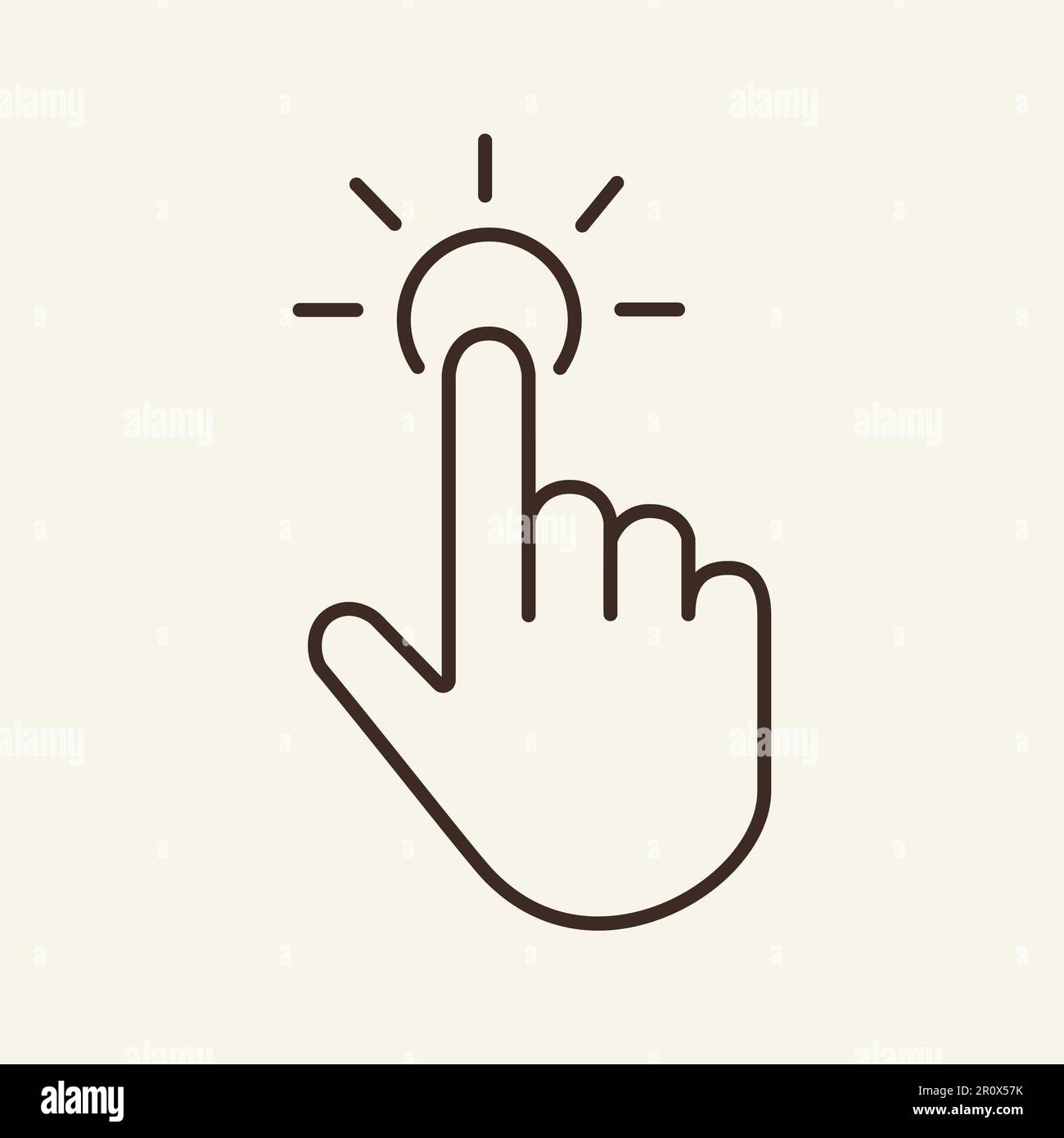 Finger clicking screen line icon Stock Vector Image & Art - Alamy