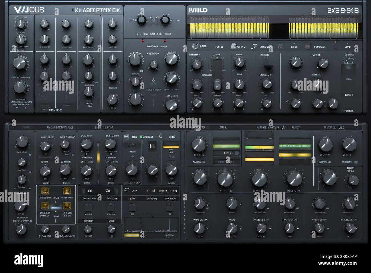 Colorful Mixer Control Panel Stock Photo - Alamy