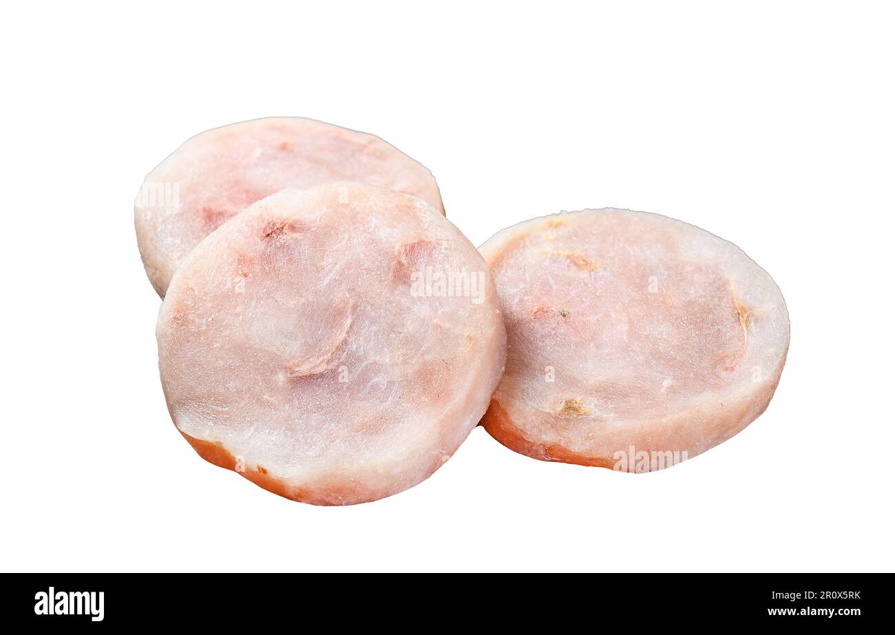 Fish cutlets from minced cod. Isolated on white background Stock Photo ...