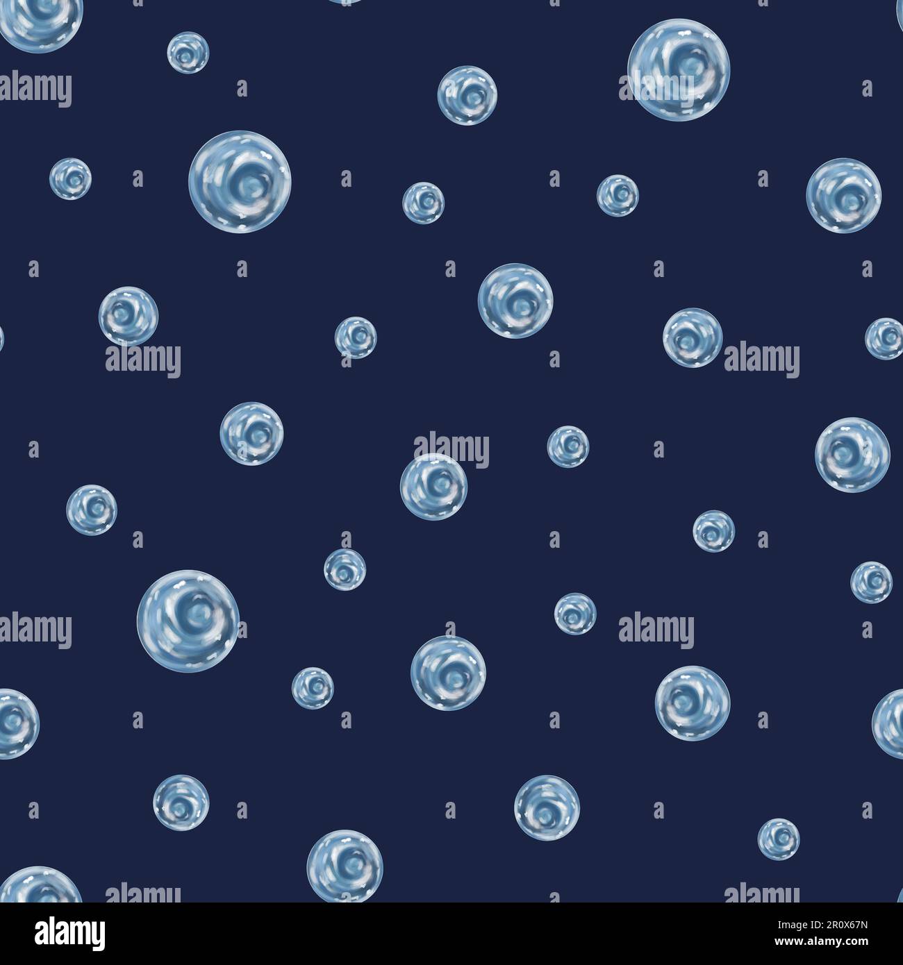Seamless pattern with round transparent clear water bubbles. Drops of ...