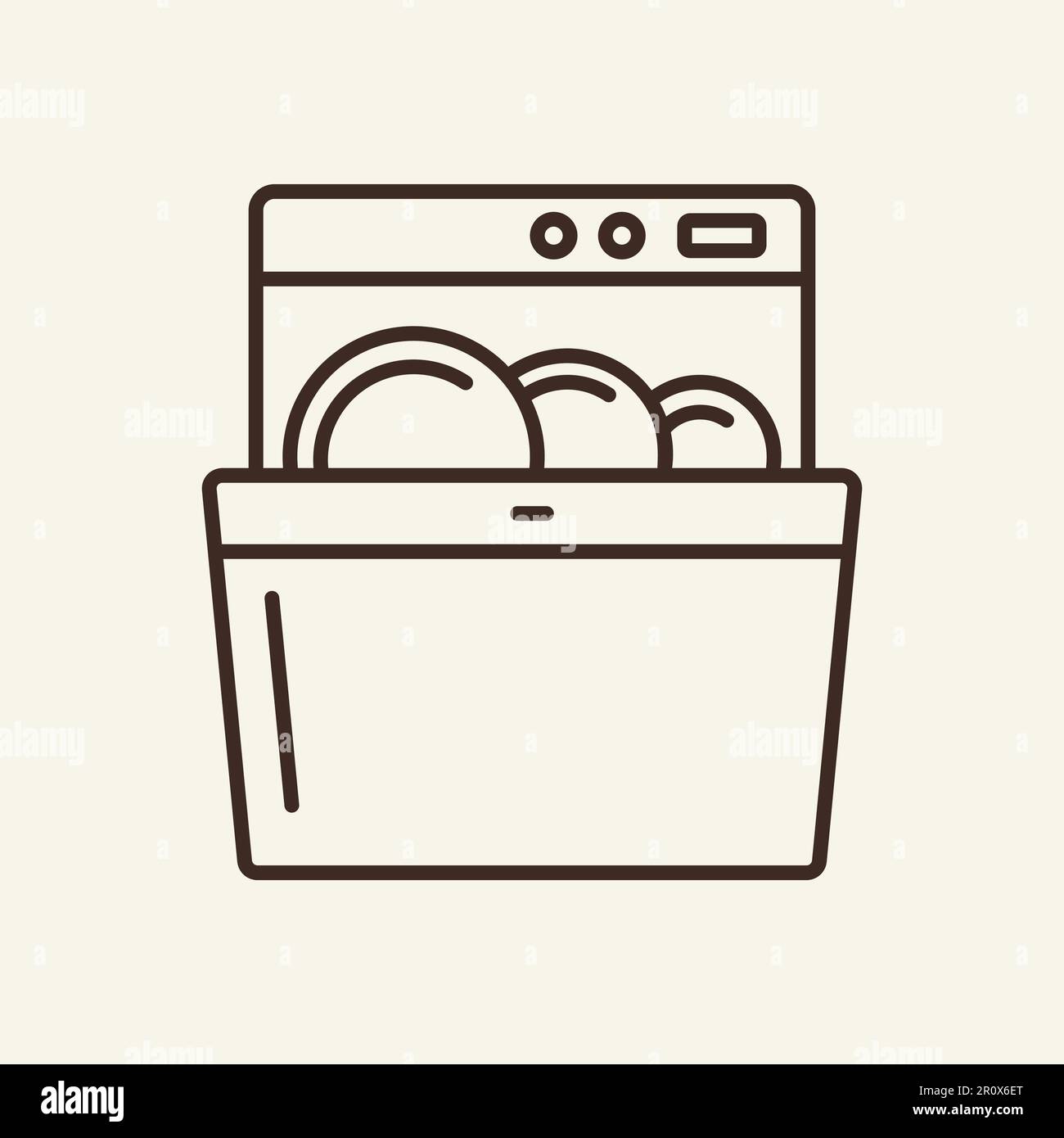 Open dishwasher icon flat Stock Vector Images - Alamy
