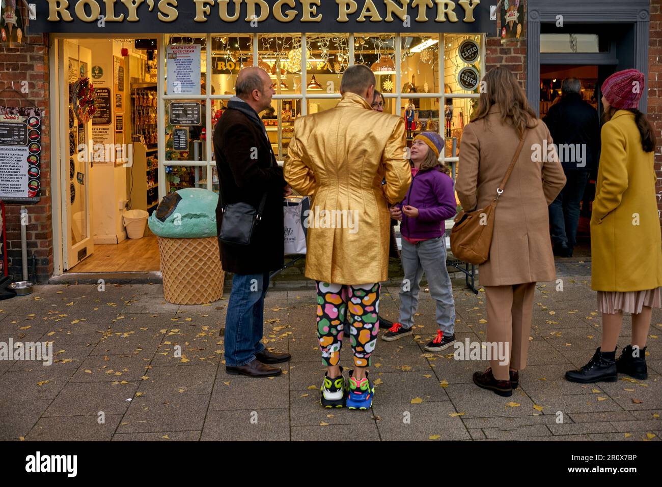 Colorful clothes worn by an extrovert man. England UK Stock Photo - Alamy