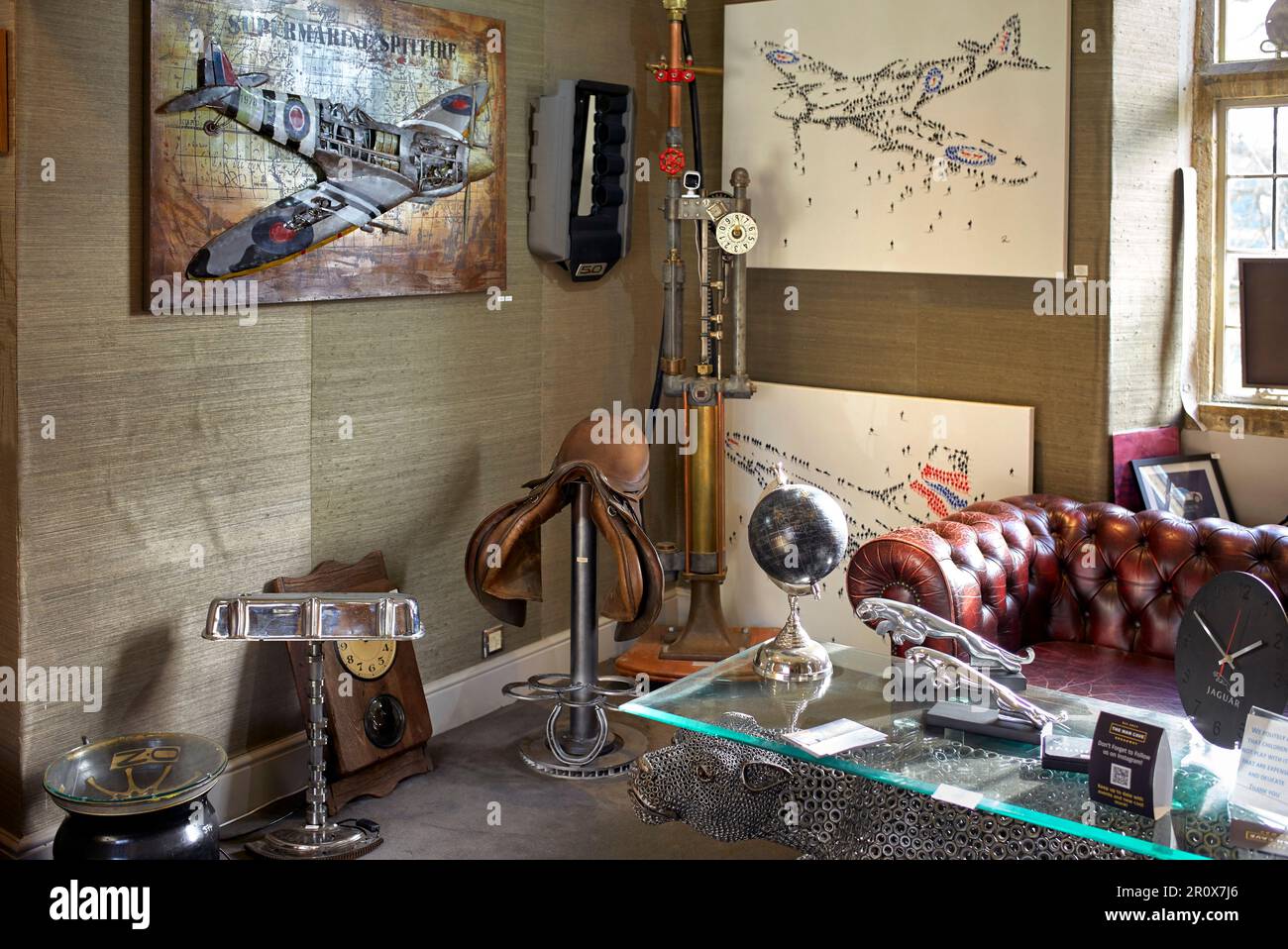 Vintage objects UK. Furniture showroom display, England Stock Photo - Alamy