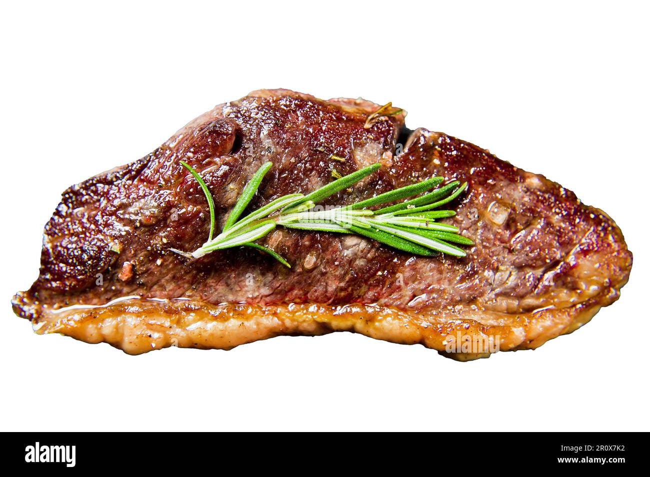 Steak of marbled beef black Angus roast rear. Isolated on white ...