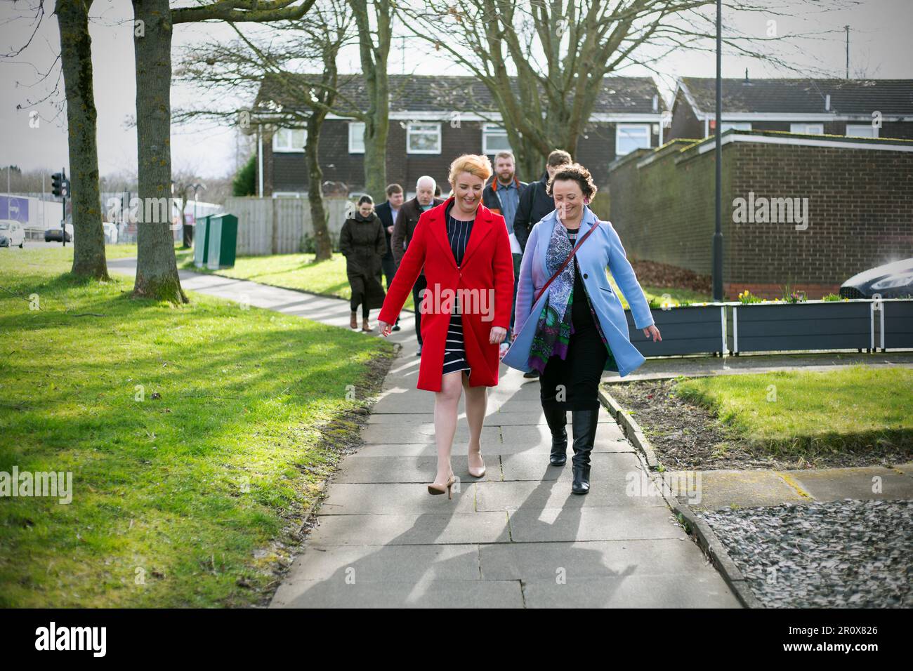 Labour MP and Shadow Secretary of State for Transport Louise Haigh (red ...