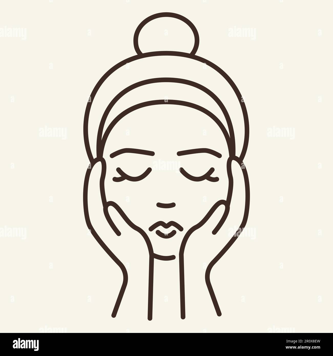 Face massage line icon Stock Vector Image & Art - Alamy