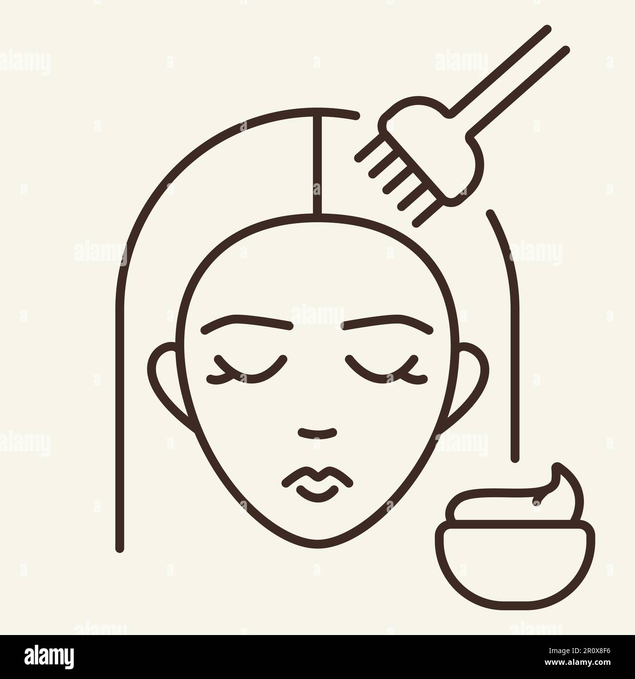 Hair dye brush bowl Stock Vector Images - Alamy