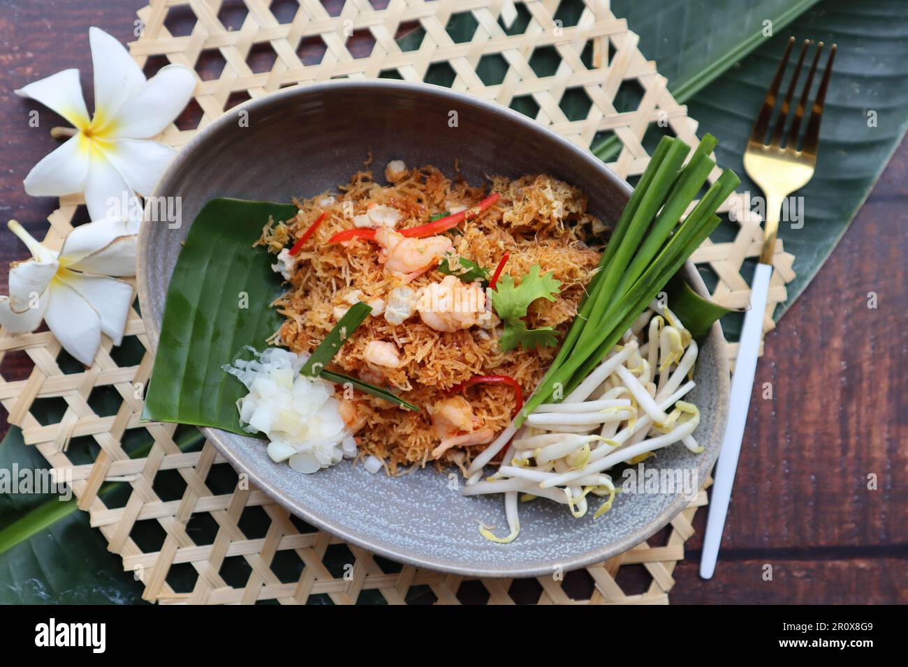 Mee Krob - Thai appetizer of sweet and sour crispy Rice noodles, shrimp ...