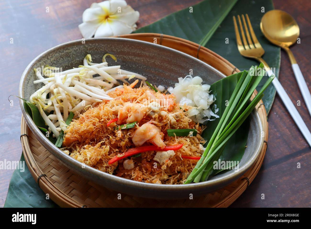 Mee Krob - Thai appetizer of sweet and sour crispy Rice noodles, shrimp ...