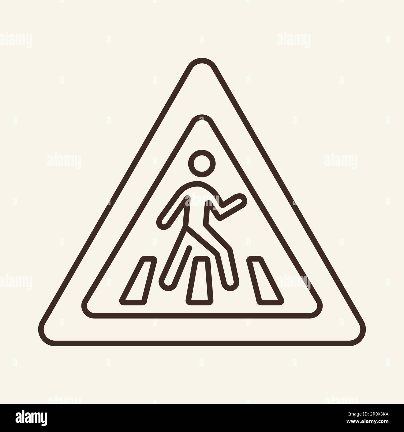 Pedestrian crossing road sign line icon Stock Vector Image & Art - Alamy