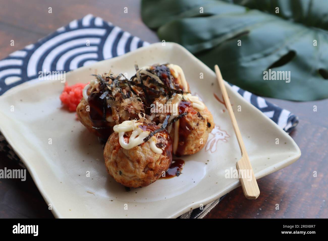 Takoyaki - Japanese food of octopus ball , famous Osaka food at close ...