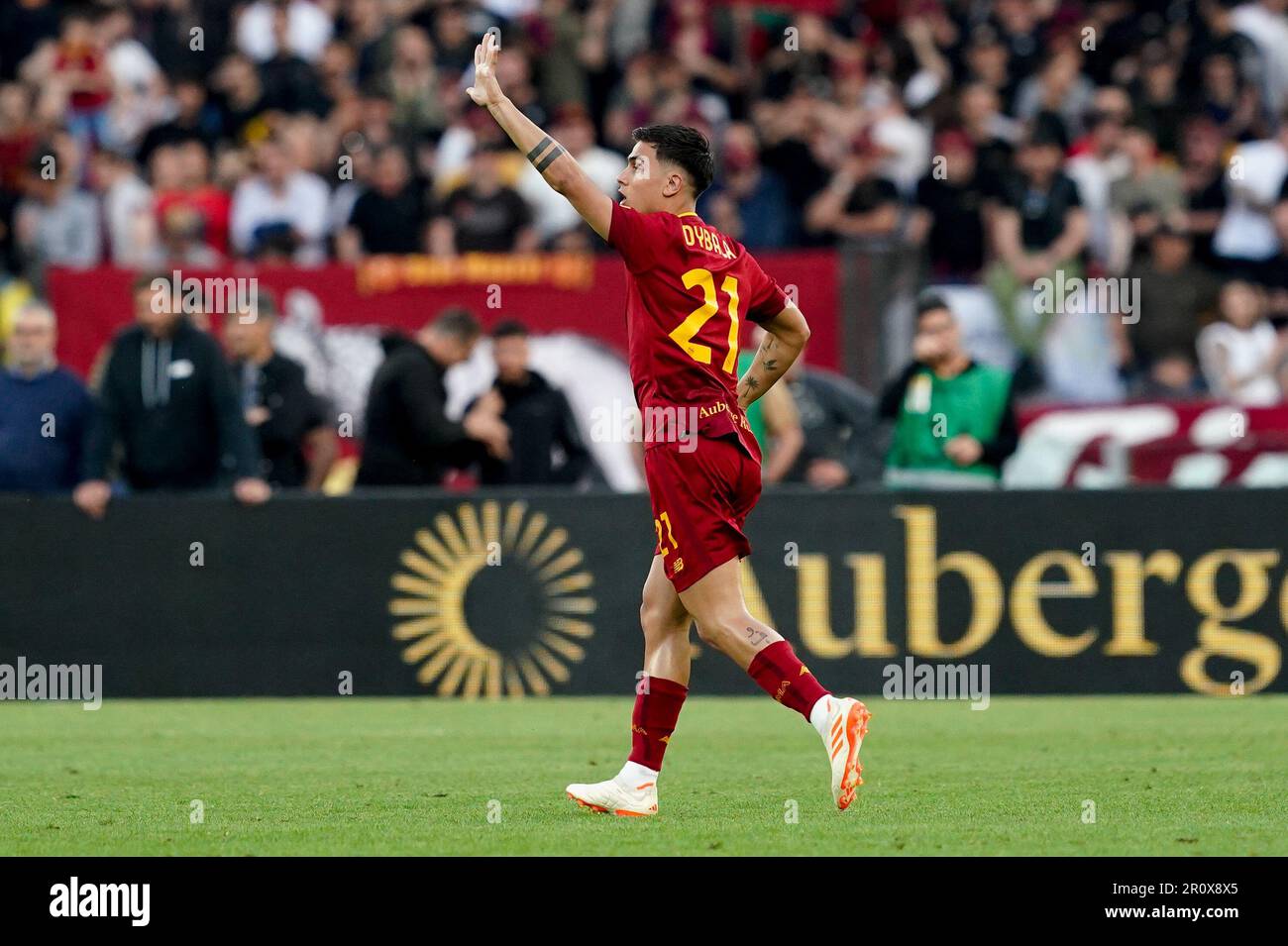 Paulo Dybala of AS Roma gestures during the Serie A match between Roma ...
