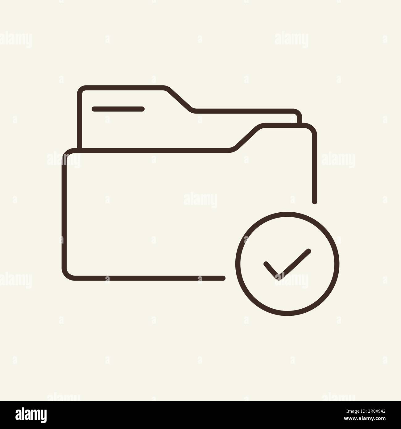 Accepted folder line icon Stock Vector Image & Art - Alamy