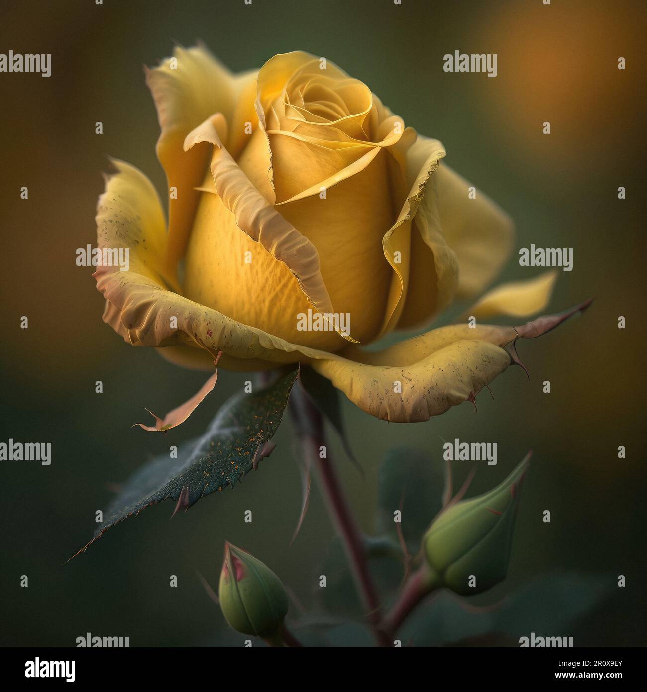 yellow rose on a blurred background. Yellow Roses with shallow depth of ...