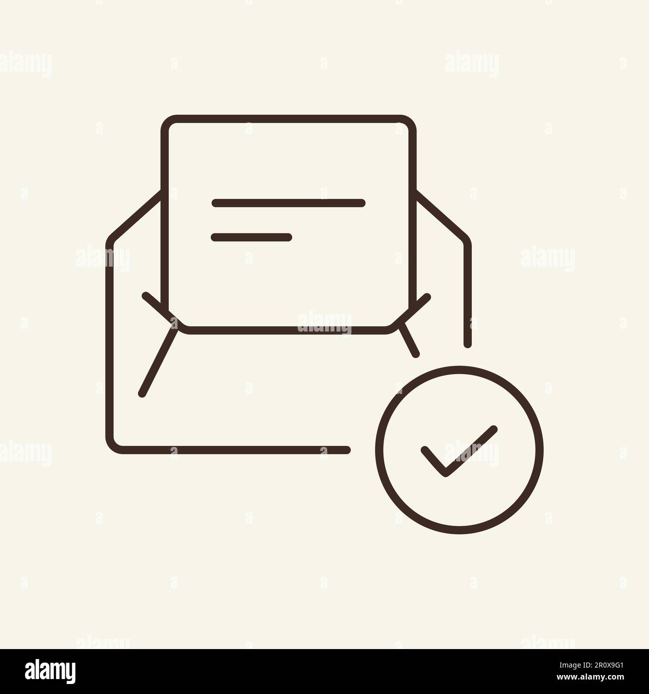 Accepted mail line icon Stock Vector Images - Alamy