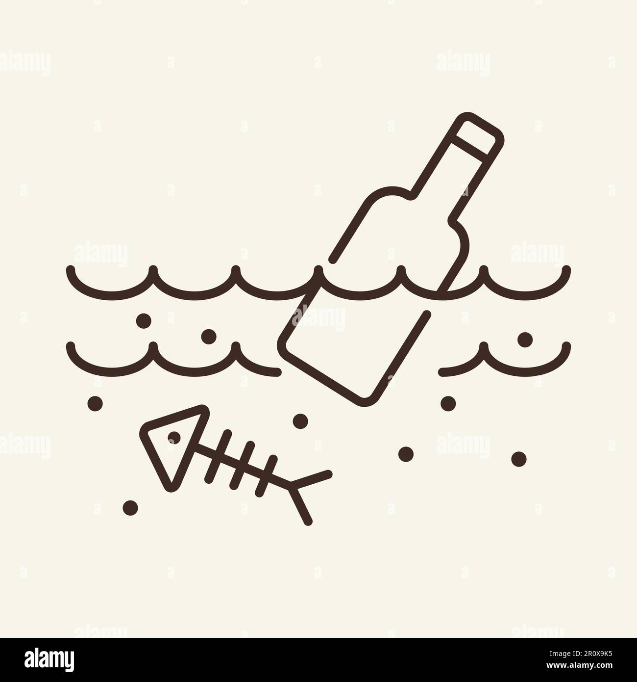 Plastic pollution line icon Stock Vector Image & Art - Alamy