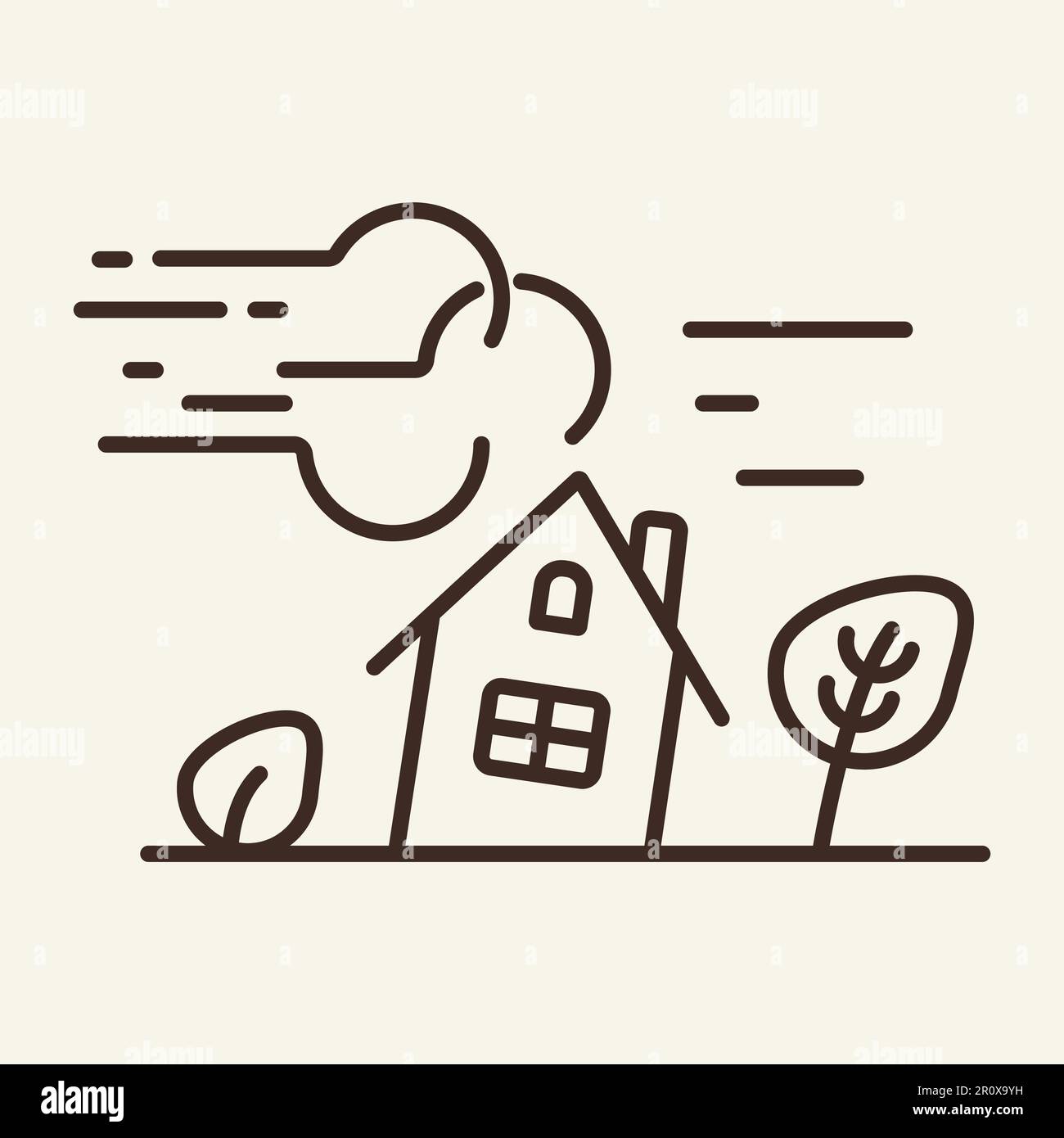 Hurricane winds destruction Stock Vector Images - Alamy