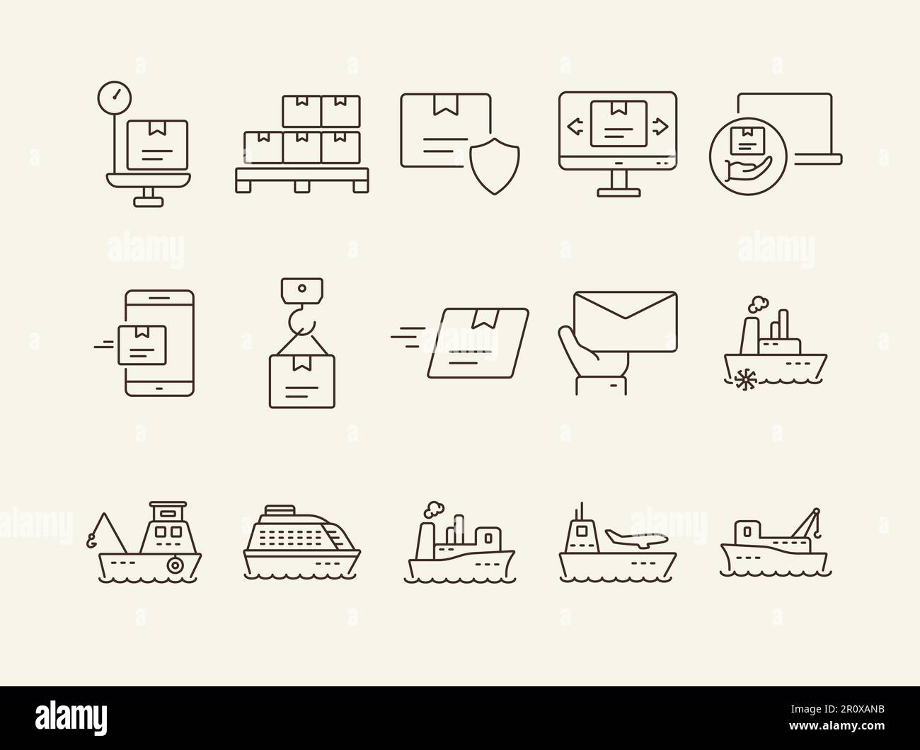 Ship delivery icons Stock Vector Image & Art - Alamy