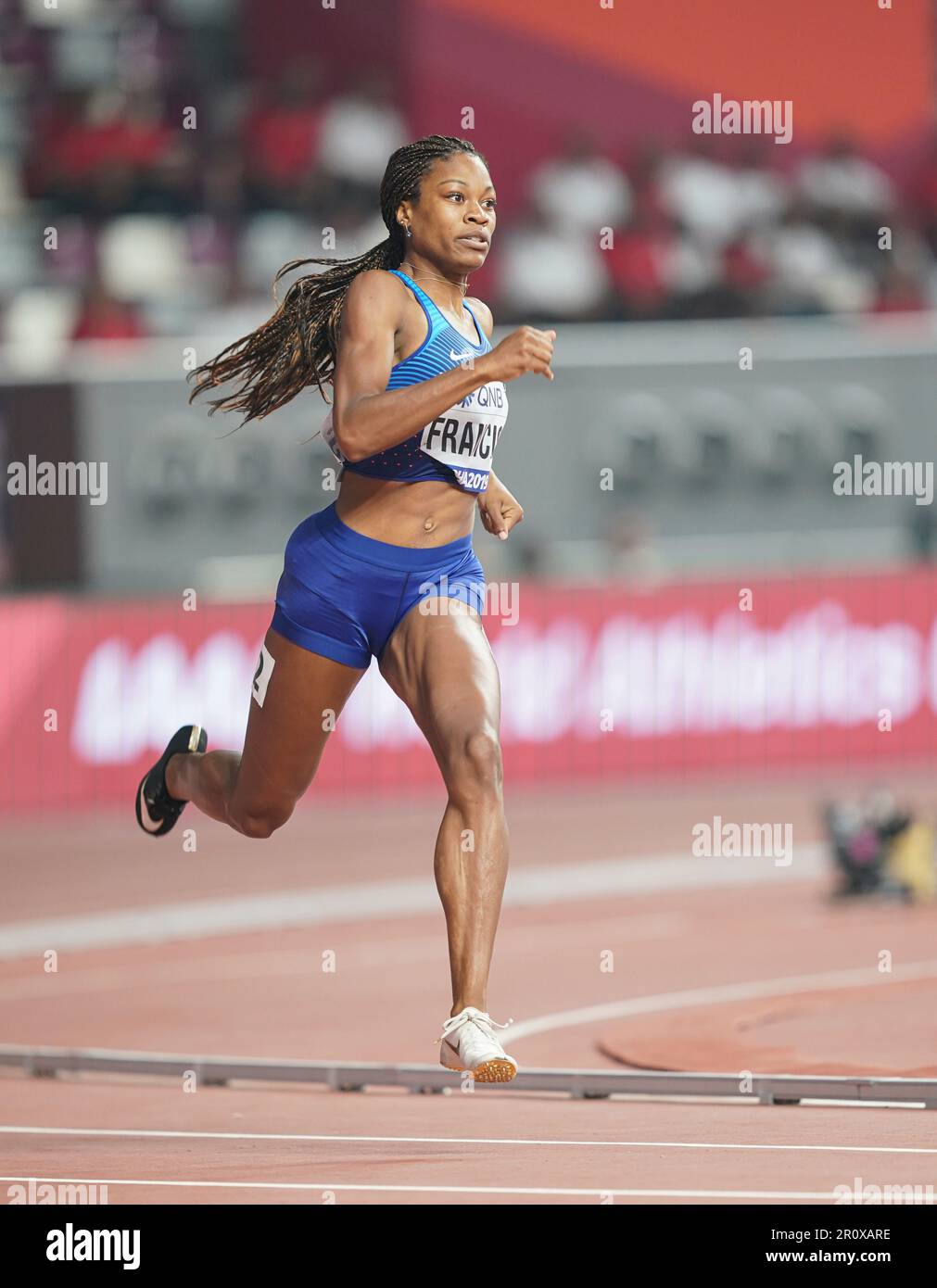 Phyllis FRANCIS running the 400m at the 2019 World Athletics ...