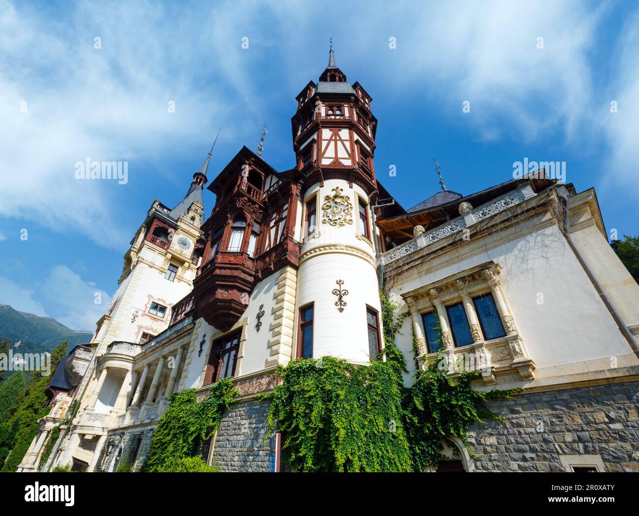 Peles Castle summer view (near Sinaia, Romania). Built between 1873 and ...