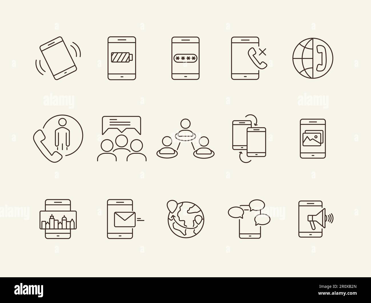 Mobile connect icons Stock Vector Image & Art - Alamy