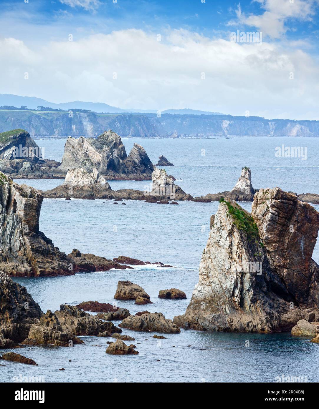 Rocks near Silencio beach (Spain). Atlantic Ocean coastline landscape ...