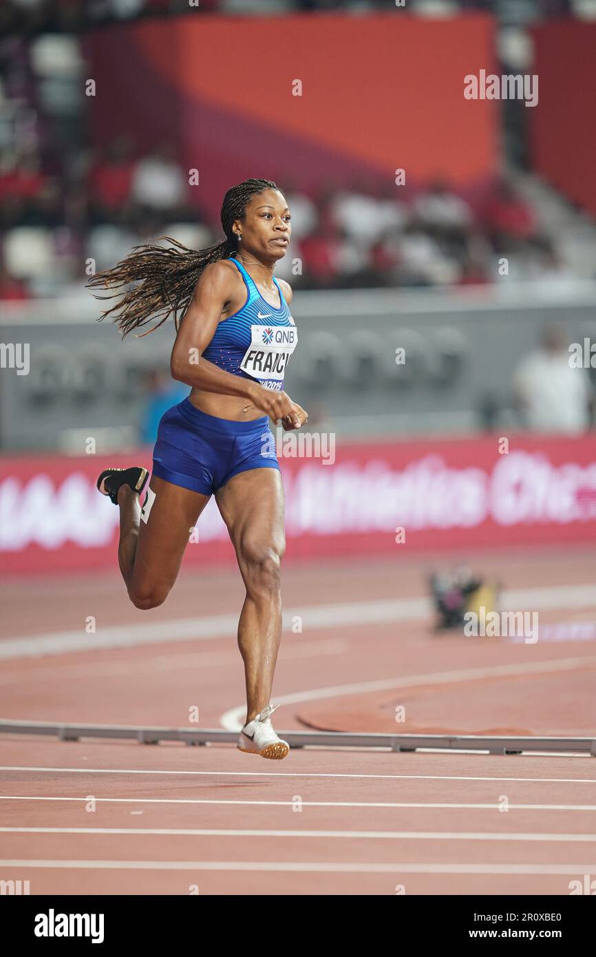 Phyllis FRANCIS running the 400m at the 2019 World Athletics ...