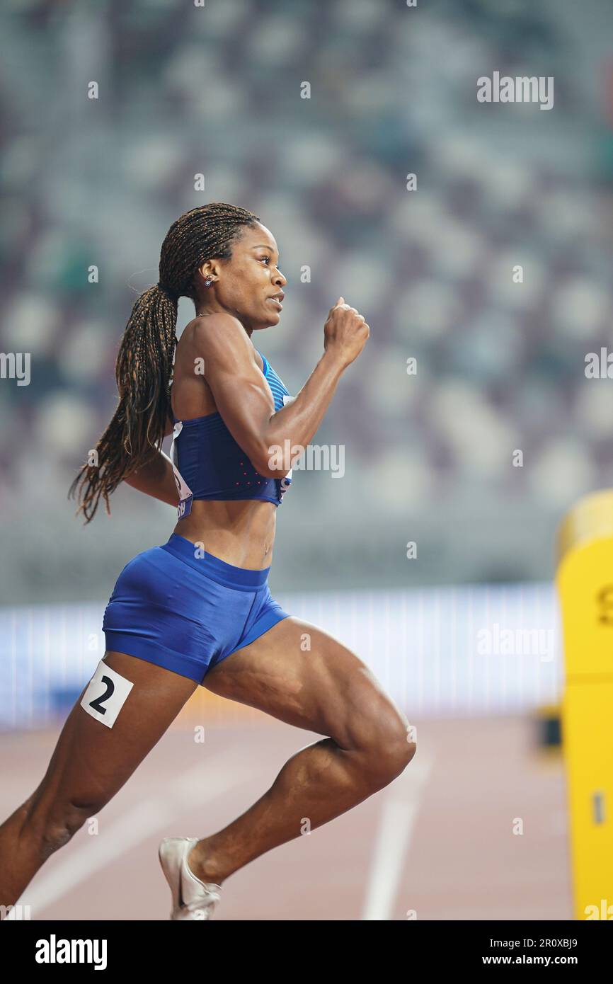 Phyllis FRANCIS running the 400m at the 2019 World Athletics ...